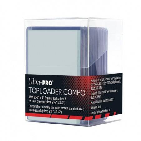 Ultra Pro Premium Regular Top Loaders with Sleeves (25 Count Pack) with ...